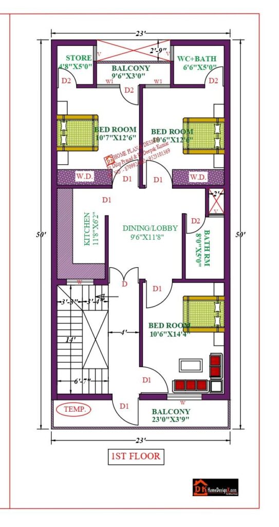 23X50 Affordable House Design - DK Home DesignX