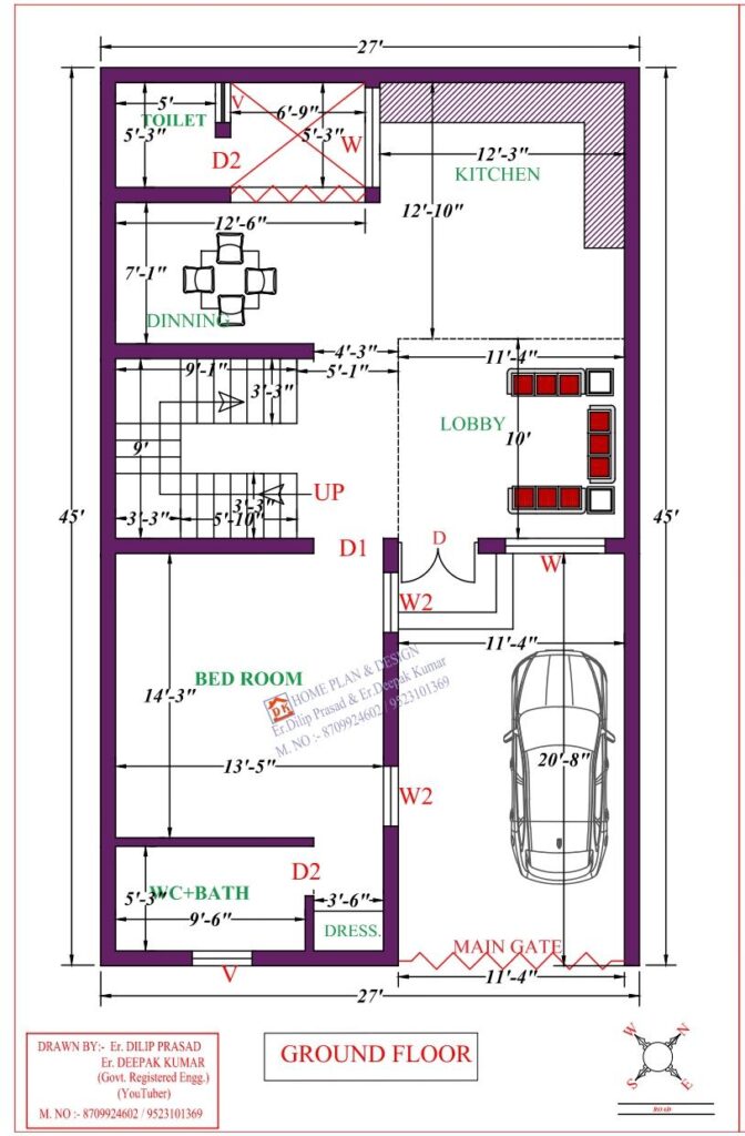 27X45 Affordable House Design - DK Home DesignX
