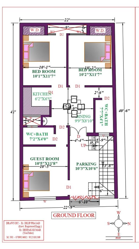 22X43 Affordable House Design - DK Home DesignX