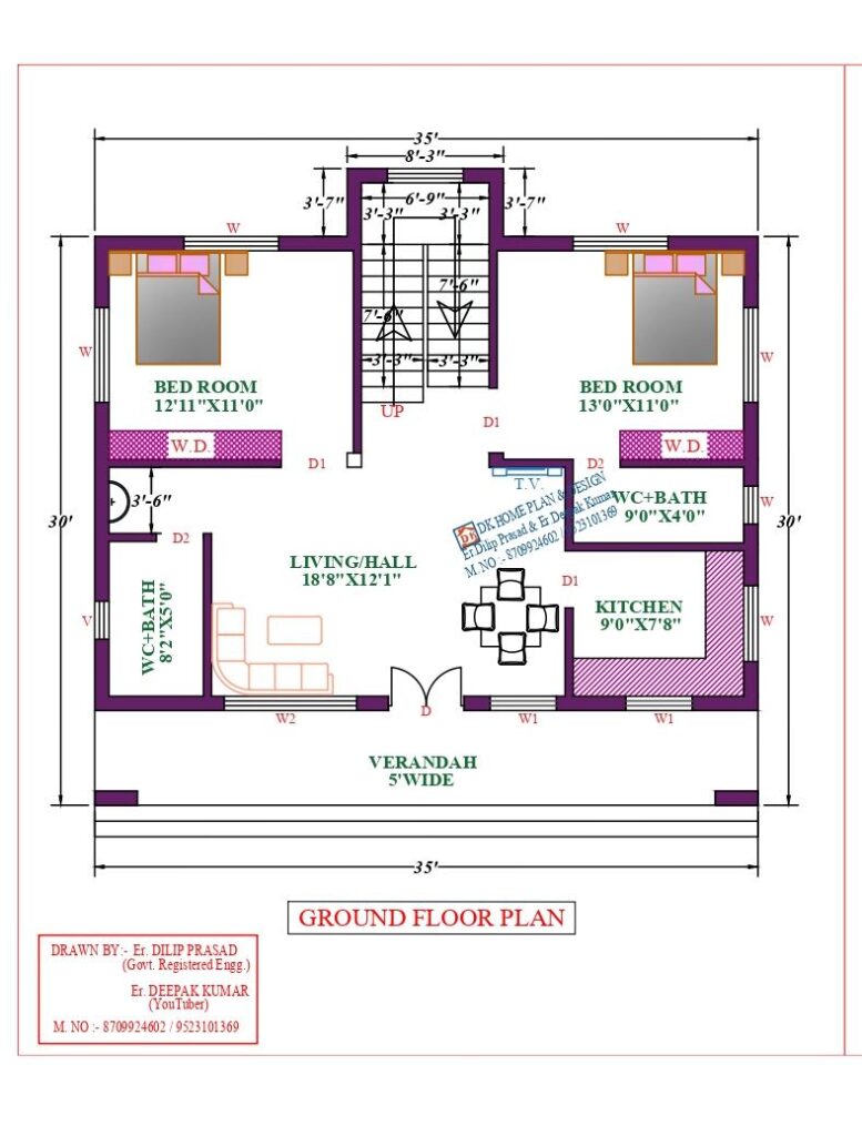 35X30 Affordable House Design - DK Home DesignX